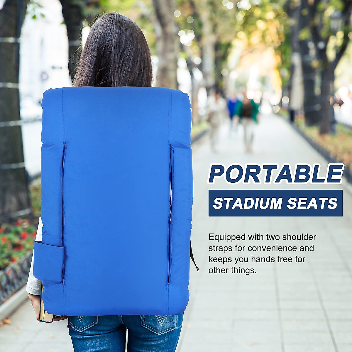 Nova Microdermabrasion 20.5"/25" Wide Stadium Seat for Bleachers w/Back Support Padded Cushion Portable Reclining Bleacher Seats Camping Stadium Chair Waterproof