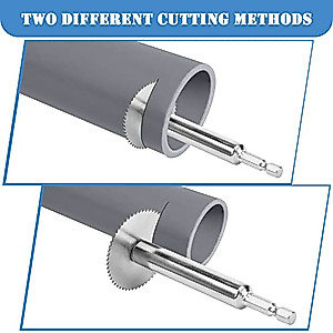 Windspeed 1+5Pcs Inside Pvc Pipe Cutter, Internal Pvc Pipe Cutter for Plumbing Inside Cutter with1/4" Hex Shank, 5 Inside Pvc Pipe Cutter Replacement Blades (32/32/ 35/44/ 48 mm)