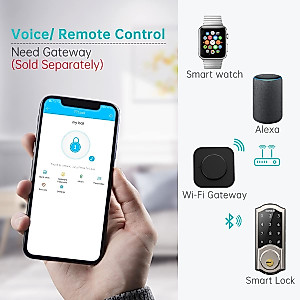 Smart Lock, Hornbill Keyless Entry Keypad Deadbolt, Bluetooth Electronic Digital Front Door Locks Work with Alexa, Free App Control Passcode, Auto Lock for Exterior Doors Airbnb Home Apartment Office