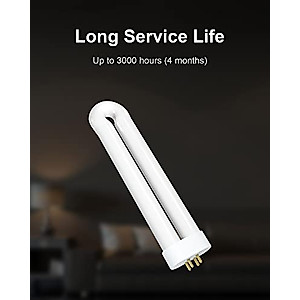 Bug Zapper Light Bulb Replacement for 15W Bug Zapper with 4-Pin Base, Ful 15W-BL U Shaped Twin Tube Bulb for T6 Insect Attracting Lamp, 2 Pack