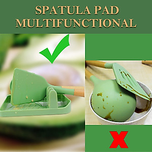 MYKUJA Green Kitchen Utensils Set for Cooking-Heat Resistant Kitchen Silicone Set Cooking Utensils Set for Non-Stick Utensils Set 13 Pieces Kitchen Tools(Avocado green)