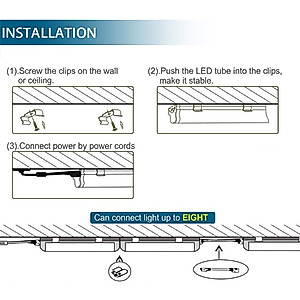Barrina LED T5 Integrated Single Fixture, 4FT, 2200lm, 6500K (Super Bright White), 20W, Utility Shop Light, Ceiling and Under Cabinet Light, garage Light with Built-in ON/Off Switch