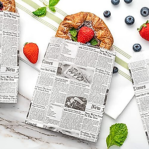 Restaurantware-Bag Tek 7 x 5 Inch Sandwich Bags, 100 Greaseproof Bakery Bags - Microwavable, Disposable, Newsprint Paper Lunch Bags, For Cookes, Sandwiches, Candies, Fries, And Bread,