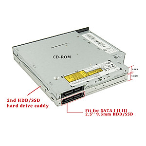HIGHFINE Universal 9.5mm SATA to SATA 2nd SSD HDD Hard Drive Caddy Adapter Tray Enclosures for DELL HP Lenovo ThinkPad ACER Gateway ASUS Sony Samsung MSI Laptop