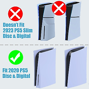 PS5 Stand with Cooling Station&Dual Controller Charger for Playstation 5 PS5 Console, CYKOARMOR PS5 Accessories with 5V/3A Adapter, PS5 Base with Cooler Fan, Charging Dock and Game Holder White