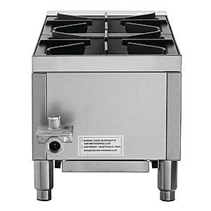 Kratos Commercial Countertop Gas Range - 2 Burners, 50,000 Total BTU, Field Convertible to Liquid Propane, 12" W (29Y-070)