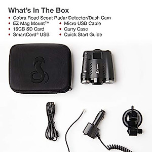 Cobra Road Scout Dash Cam and Radar Detector, WiFi, Bluetooth, iRadar Compatible, HD 1080P Dash Camera for Cars, Heavy Duty EZ Mag Mount, Connects with iRadar App