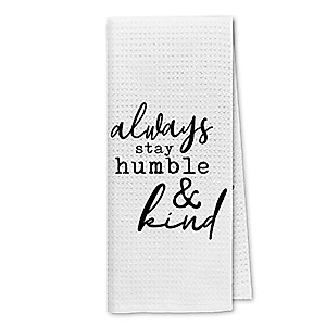 Dibor Christian Bible Verse Kitchen Towels Dish Towels Dishcloth,Always Stay Humble and Kind Decorative Absorbent Drying Cloth Hand Towels Tea Towels for Bathroom Kitchen,Christian Girls Women Gifts