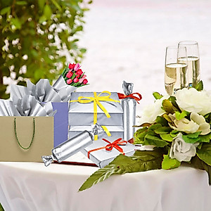 60 Sheets Silver Wrapping Tissue Paper Artdly 20x14 Inch Silver Metallic Tissue Paper Bulk Silver Wrapping Paper for DIY Arts Crafts Weddings Birthday