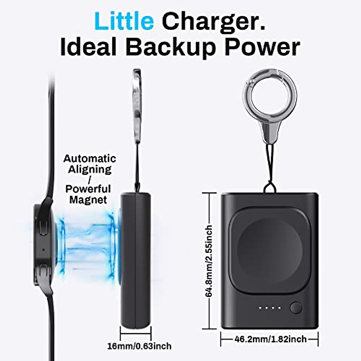 Watch Charger for Samsung, Portable Watch Charger 1800mAh Compatible with Samsung Galaxy Watch 6/6 Classic/5/5 Pro/4/4 Classic/3/Active 2, for Samsung Gear S3/Sport Watch Charger with Keychain