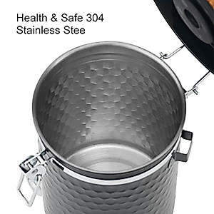 TEDSWAIT Coffee Canisters Airtight Coffee Bean Storage Container Kitchen Stainless Steel Food Storage Container with Scoop Date Tracker & CO2 Valve 61Fl Oz (Diamond Black)