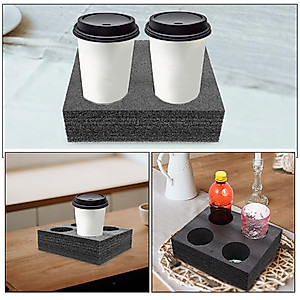 Cabilock 2 Pcs Cup Holder Tray Coffee Takeout Cup Trays Cup Holders for Drinks Drink Carrier Tray Disposable Tray Coffee Cup Holder Cup Carrier Epe Milk Tea Cup Takeaway Box