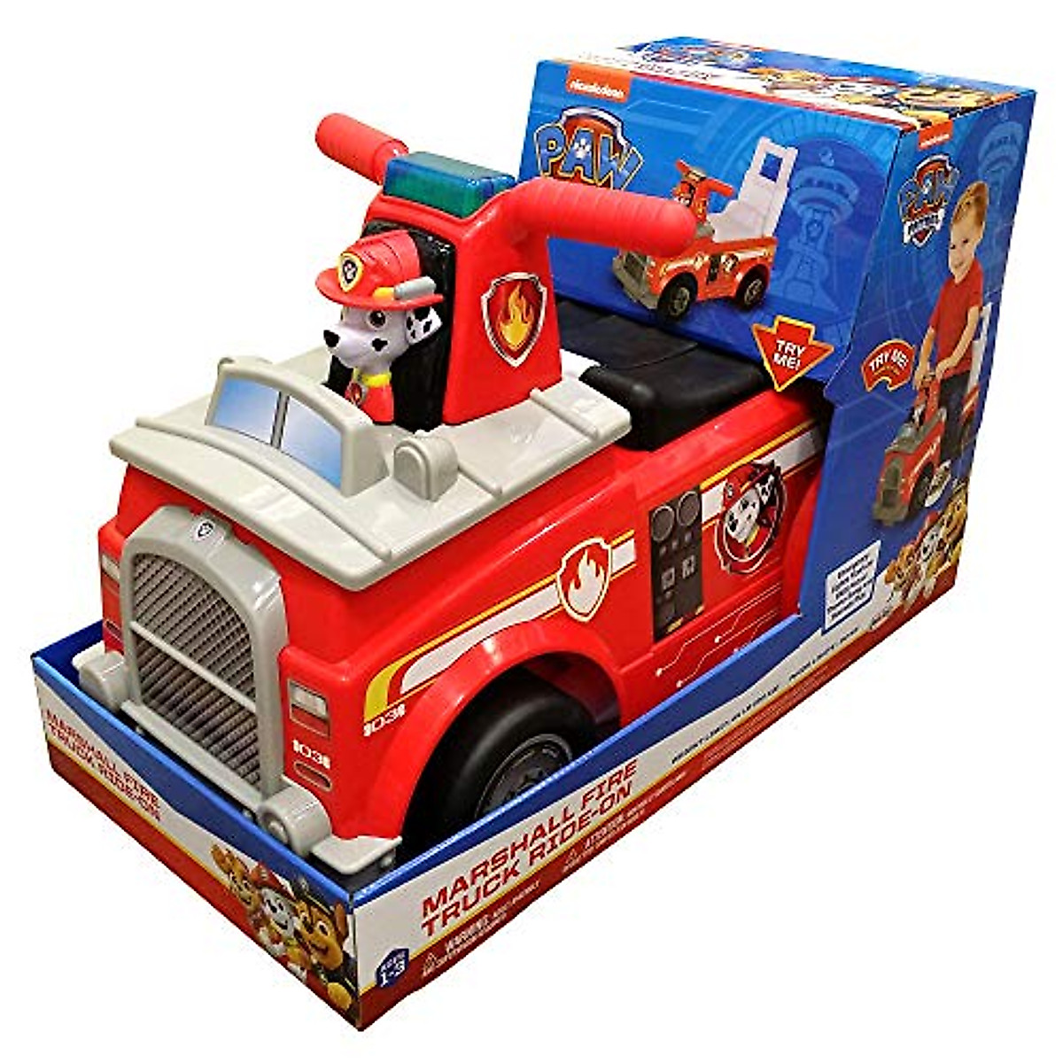 Paw Patrol Kids Ride On Marshall Fire Truck Ride-On with Lights and Sounds