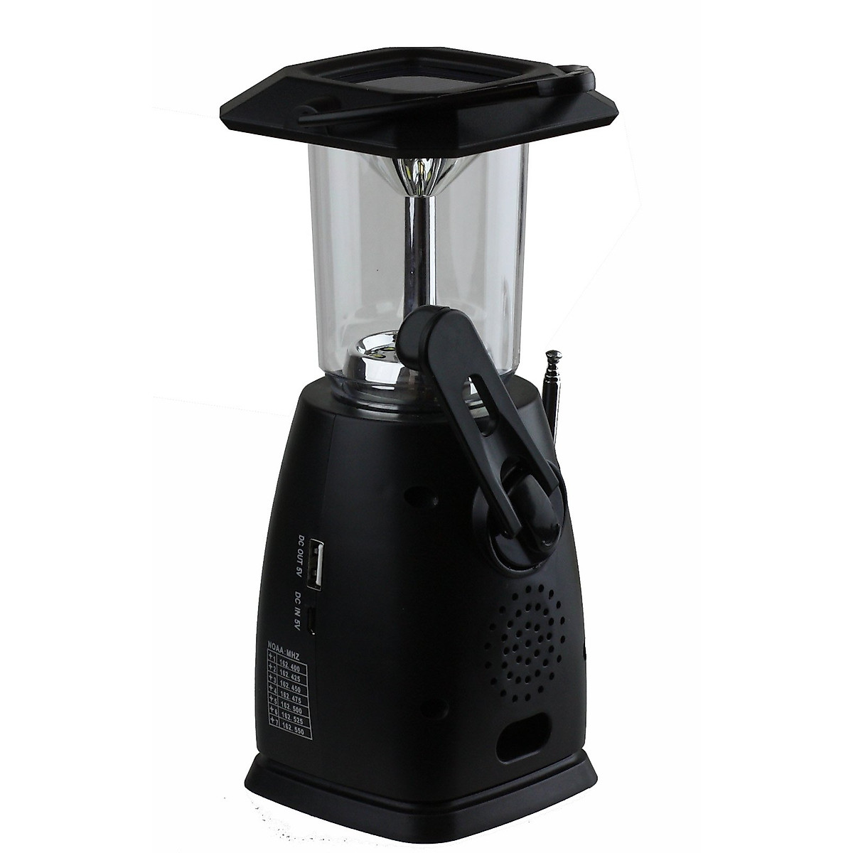 Kaito KA249W Multi-Functional Solar/Wind-up Dynamo and Solar Powered LED Camping Lantern with AM/FM NOAA Weather Radio & Cell Phone Charger, Color Black