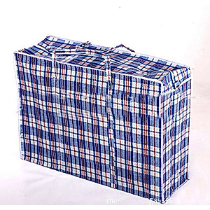 Stevenynn Set of 2 Large Laundry Moving Bags with Zipper and Handles!Size23x23x5.7/18x19x4.7 Great for Travel,Laundry,Shopping,Storage,Moving! (Blue)