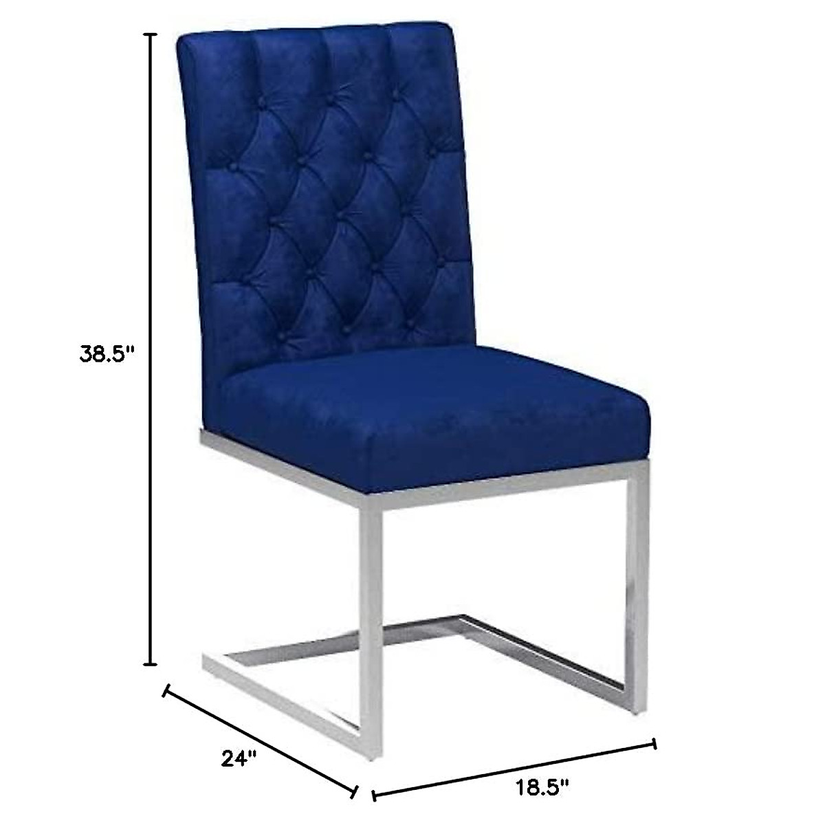 Meridian Furniture C Carlton Velvet Dining Chair, Set of 2, Navy