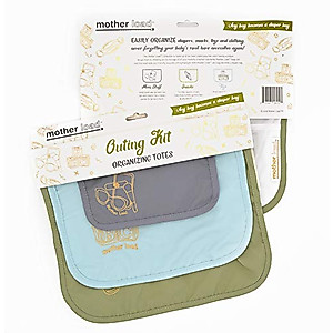 Mother Load Diaper Bag Organizer Pouches Worry-Free, Outing Essentials for Your On-The-Go Family, Includes Snack Bag, Toy Pouch, New Mom Stuff Bag with Hidden Pocket 3pc - Set Perfect Shower Gift