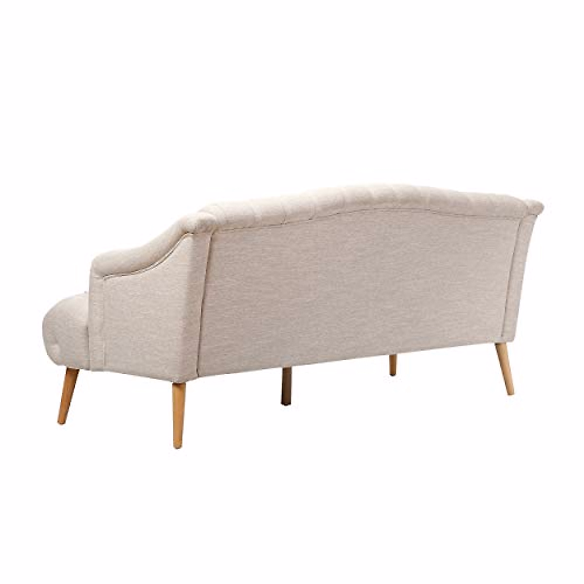 Great Deal Furniture Erin Contemporary Tufted Fabric 3 Seater Sofa, Beige and Natural
