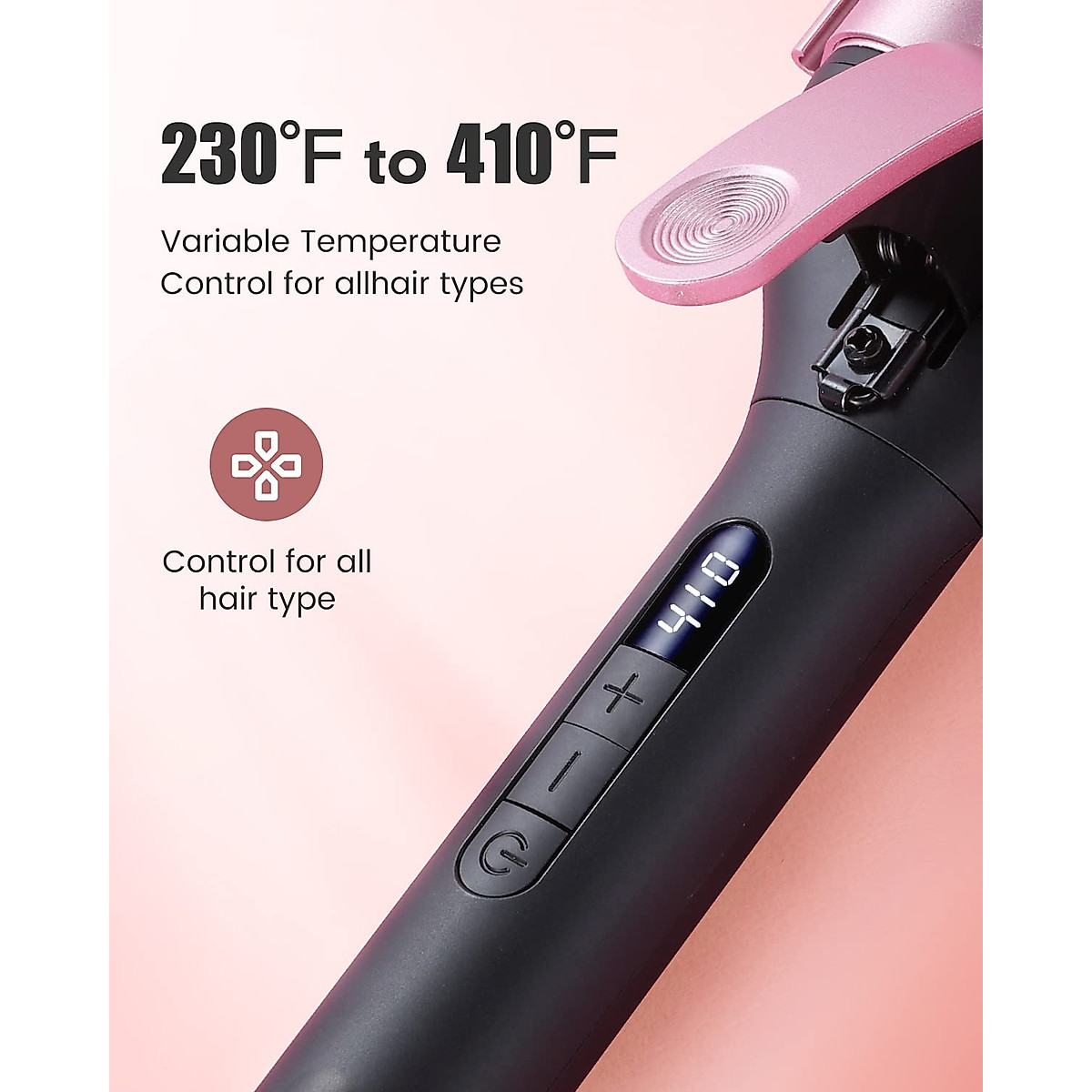 Wavytalk Professional Hair Crimper Curling Iron Wand Hair Waver 3 Barrel Beach Waves Rose Gold