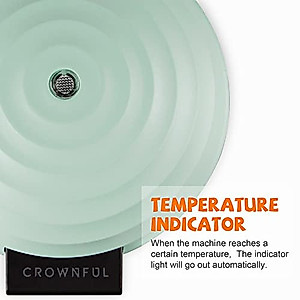 CROWNFUL Mini Waffle Maker Machine, 4 Inch Chaffle Maker with Compact Design, Easy to Clean, Non-Stick Surface, Recipe Guide Included, Perfect for Breakfast, Dessert, Sandwich, or Other Snacks, Green