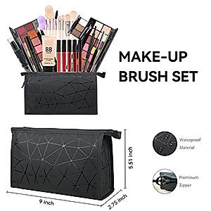 All in One Makeup Kit Full Kit Multipurpose Essential with Eyeshadow Palette,Lip Gloss,Foundation,Mascara,Eyebrow Pencil,Eyeliner,Contour Stick,Powder Puff,Makeup Brushes,Cosmetic Bag,Makeup Set for Women (T001)