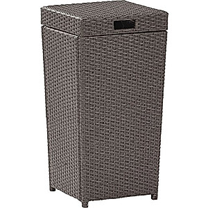 Crosley Furniture Palm Harbor Outdoor Wicker Trash Bin - Grey
