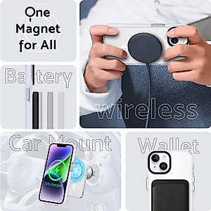 DASFOND Magnetic Designed for iPhone 14/13 Case, Compatible with Magsafe, Military Grade Drop Protective with Shockproof Strip, Translucent Matte Back Phone case for iPhone 14/13 6.1'', White