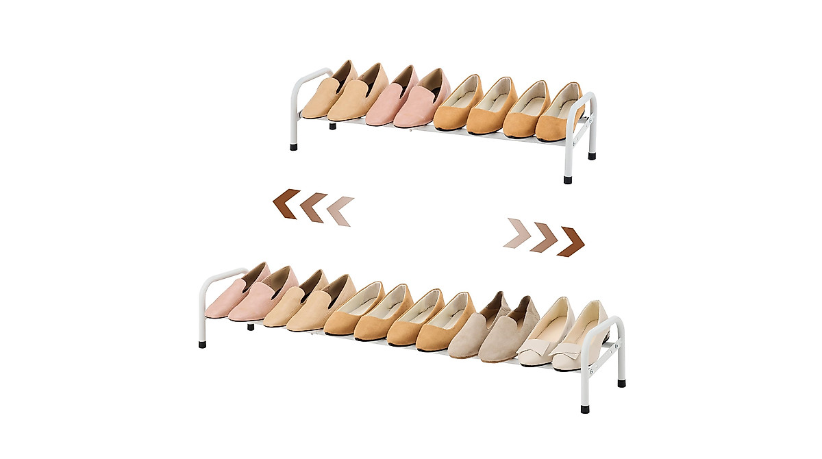 Gewudraw 1-Tier Shoe Rack Expandable, Width Adjustable Shoe Shelf ...
