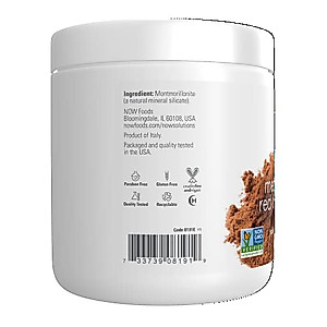 NOW Foods Solutions, Mediterranean Red Clay Powder, Pure Powder for Sensitive Skin Facial Mask, 14-Ounce