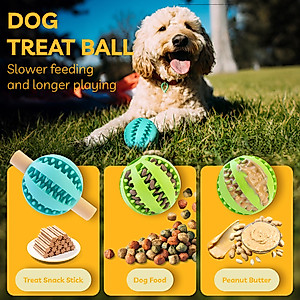 2.5'' Interactive Treat Dog Toys for Small Dogs, Dispensing Puzzle Toys for Puppy Teething, Dog Balls Dog Puzzle Toys for Slow Feeder, Boredom, Train, Indestructible Dog Toys for Aggressive Chewer