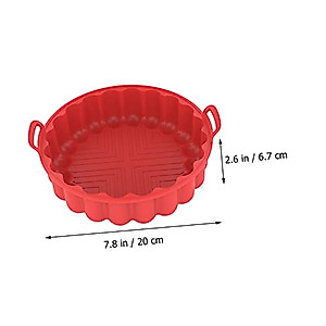 ULTECHNOVO Silicone Bakeware Air Fryer Instapot Air Fry Oven Air Fittings Silicone Air Fryer Liner Silicone Air Fryer Basket Silicone Pot for Air Fryer Air Fryer Baking Pots Silica Gel Red
