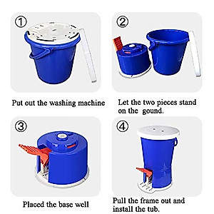 QQNB Washing Machine Bucket - Mini Foot Powered Powered Washer,Non-Electric Portable Dryer,can Be Used in Apartments,Dormitories,Rvs,Fine Clothing