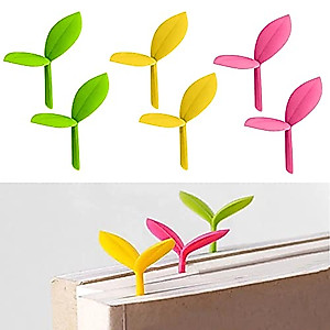 Sprout Little Green Bookmarks Mini Green Sprout Bookmarks Silicone Grass Buds Bookmarks Creative Gifts for Bookworm Book Lovers(Pink)