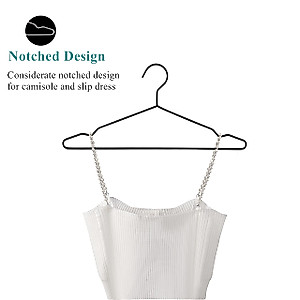 SYNHOZZ 16.5" Heavy Duty Matte Black Metal Hangers 20 Pack, Wire Black Clothes Hangers for Coat Suit, Shirts, Dress, Pants，Camisole Wedding Dress (Black, 20Pack)