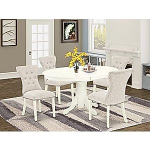 East West Furniture AVGA5-LWH-35 Dining Set