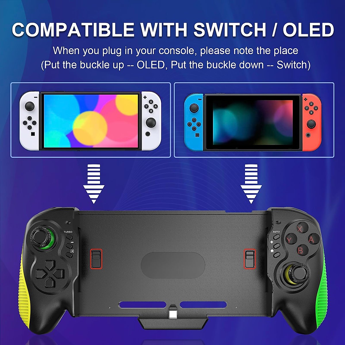 Sefitopher Switch Controller, One Piece Joy Pad Replacement for Nintendo Switch Joycons, Support Turbo, 6-Axis Gyro, Dual Motors Vibration, Wake-up Function, Suitable for Big Hand Players