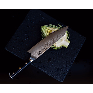 Regalia Kiritsuke Chef Knife: Professional Japanese 8.5 Inch AUS10 Premium High Carbon 67 Layer Damascus Steel Chef’s knives w/G-10 Handle Knives