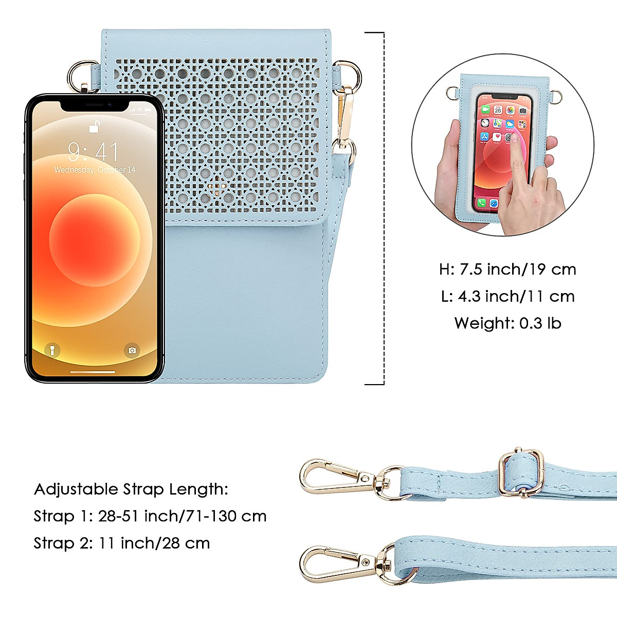 seOSTO Cell Phone Purse, Lightweight Small Wallet Purses And Handbags With 2 Shoulder Strap For Women