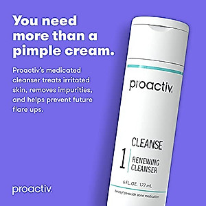 Proactiv Acne Cleanser - Benzoyl Peroxide Face Wash and Acne Treatment - Daily Facial Cleanser and Hyularonic Acid Moisturizer with Exfoliating Beads - 90 Day Supply, 6 Oz