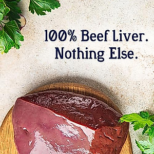 Stewart Freeze Dried Dog Treats, Beef Liver, Grain Free & Gluten Free, 4 Ounce Resealable Tub, Single Ingredient, Made in USA, Dog Training Treats