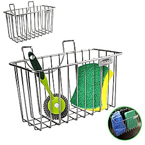 Kitchen Sponge Holder Brush Rack Sink Caddy Organizer Soap Dishwashing Liquid Drainer Stainless Steel Kitchen Tools