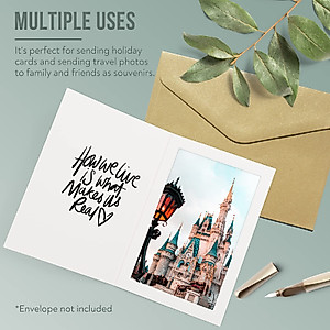 Golden State Art, Pack of 200, 4x6 Photo Folders, Cardboard Picture Frame, Paper Photo Frame Cards, Greetings/Invitation Cards, Special Events: Graduation, Christmas, Wedding (White)