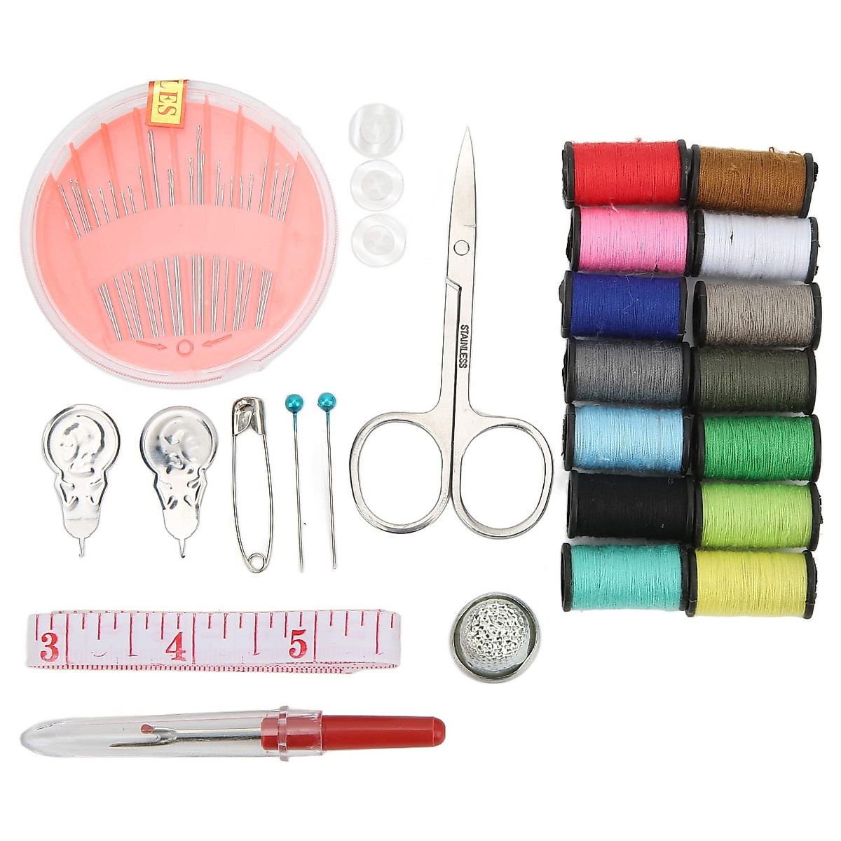 Sewing Kit Handbag Packaging - Portable 14pcs Spools, 26pcs Cloth Sticker - DIY Emergency Needle Thread Set for Dress Making - Sewing Kit Travel Sewing Kit - Sewing Supplies