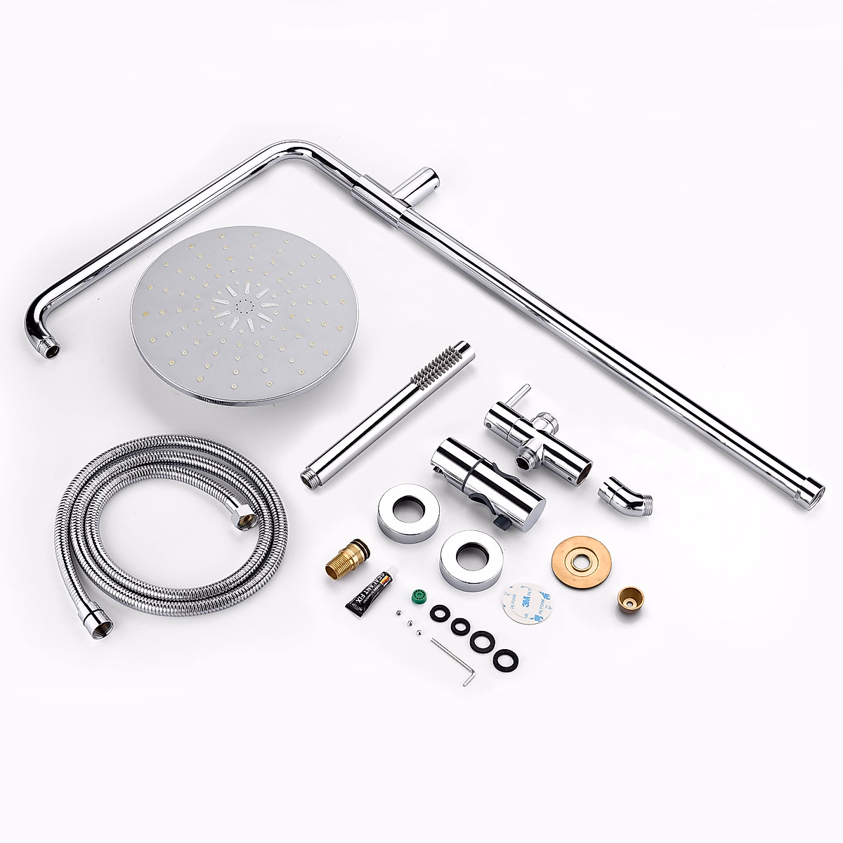 sumerain Retrofit Rain Shower Heads System with 9 Inch Shower Head 2.5GPM, Chrome Finish