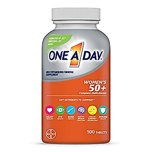 One A Day Women’s 50+ Multivitamins, Multivitamin for Women with Vitamin A, C, D, E and Zinc for Immune Health Support*, Calcium & more, 100 count