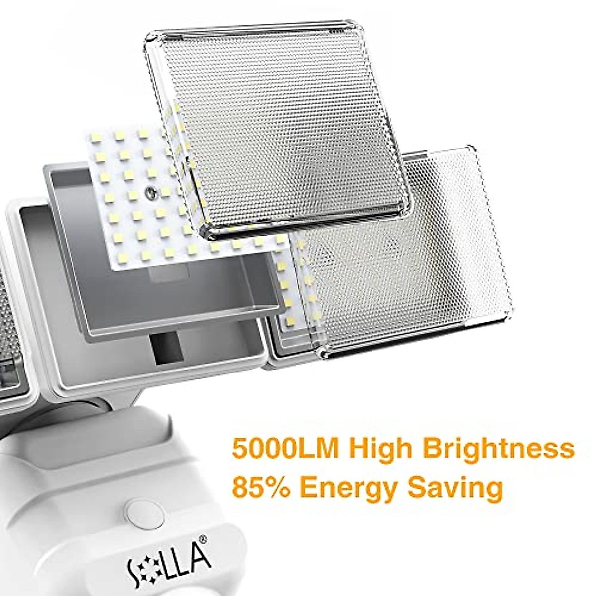 SOLLA 5000LM LED Security Lights, Motion Sensor Light Outdoor, IP65 Waterproof, Dimmable for Yard, Patio, Porch, White