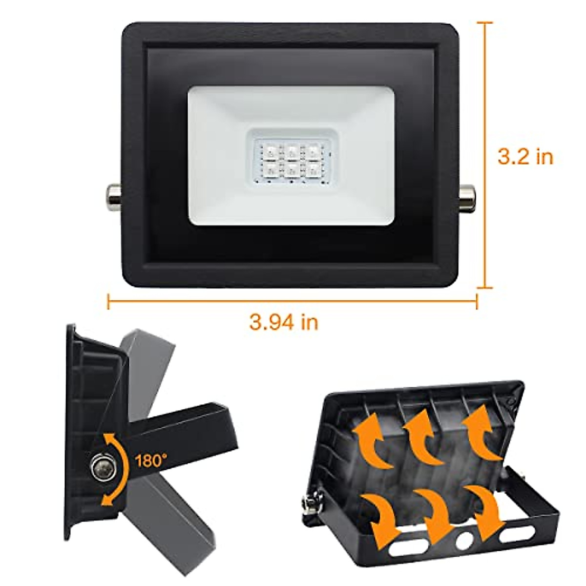 Hitish LED Flood Lights Outdoor, Smart RGB Color Changing Floodlight with Multi Scene Modes & Music Modes, IP66 Waterproof Landscape Lights with Smart APP & Voice Control for Patio Garden Yard, 6 Pack