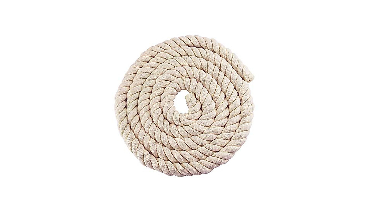 Faxco 10ft Natural Twisted Cotton Rope for Crafts & Outdoor Use