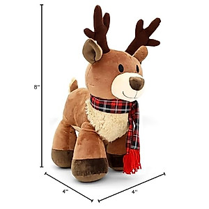 Plushible Plush Reindeer Stuffed Animal - Holiday Deer Characters with Antlers Toy for Girl, Boy, Baby, and Toddler - Christmas Decor Animals - Little Plushie Toys - 8 Inch - Randall