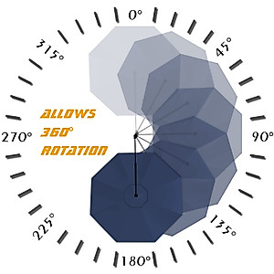 BPS Patio 10FT Off-set Hanging Umbrella - Premium Aluminum Cantilever Umbrella for Backyard/Garden - Waterproof, UV-Resistant Outdoor Shade